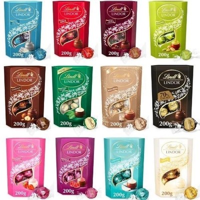 Lindt Lindor Milk Chocolate Truffles Box 200gm 16 Flavours New In ...