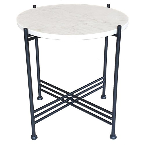 A&B Home 78451-WHIT Argus 16 inch White and Black Accent Table | eBay