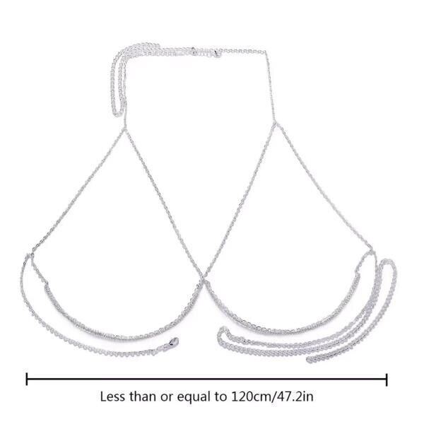 Rhinestone Bra Body Jewellery Harness Crystal Chain Bikini Lingerie ...