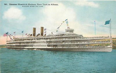 HUDSON RIVER DAY LINER STEAMER "HENDRICK hUDSON" HUDSON RIVER POSTCARD ...