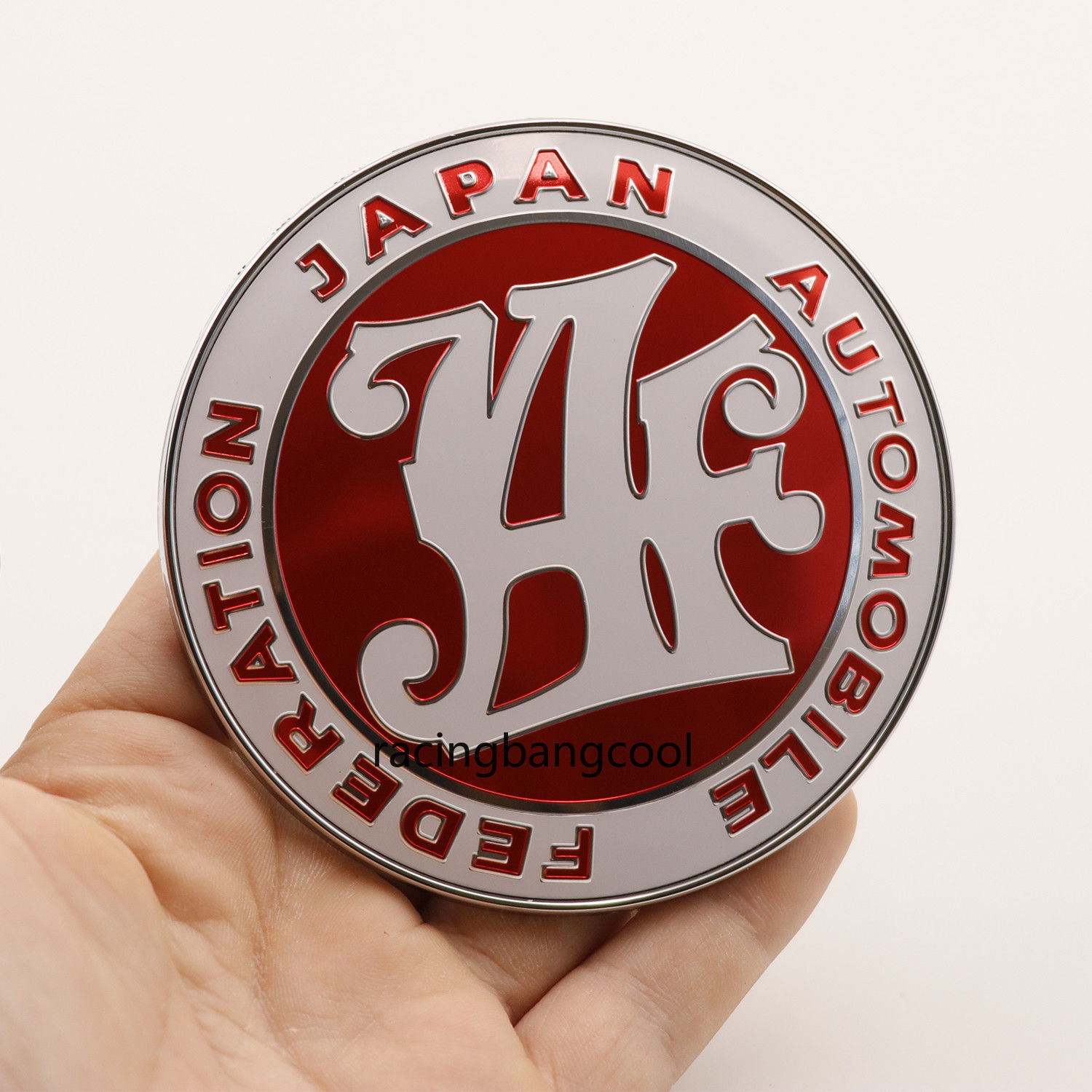 Universal Red JAF Japan Automobile Federation Front Grill Badge Car JDM ...