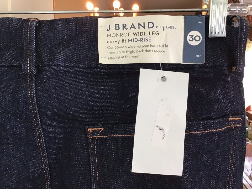 J Brand Monroe Wide Leg Curvy Fit Mid Rise Pant Jean Womens 30 NWT | eBay