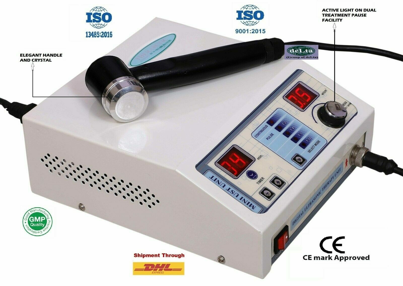 Portable Deep Heat Ultrasound Therapy 1 Mhz with Elegant Handle Best ...