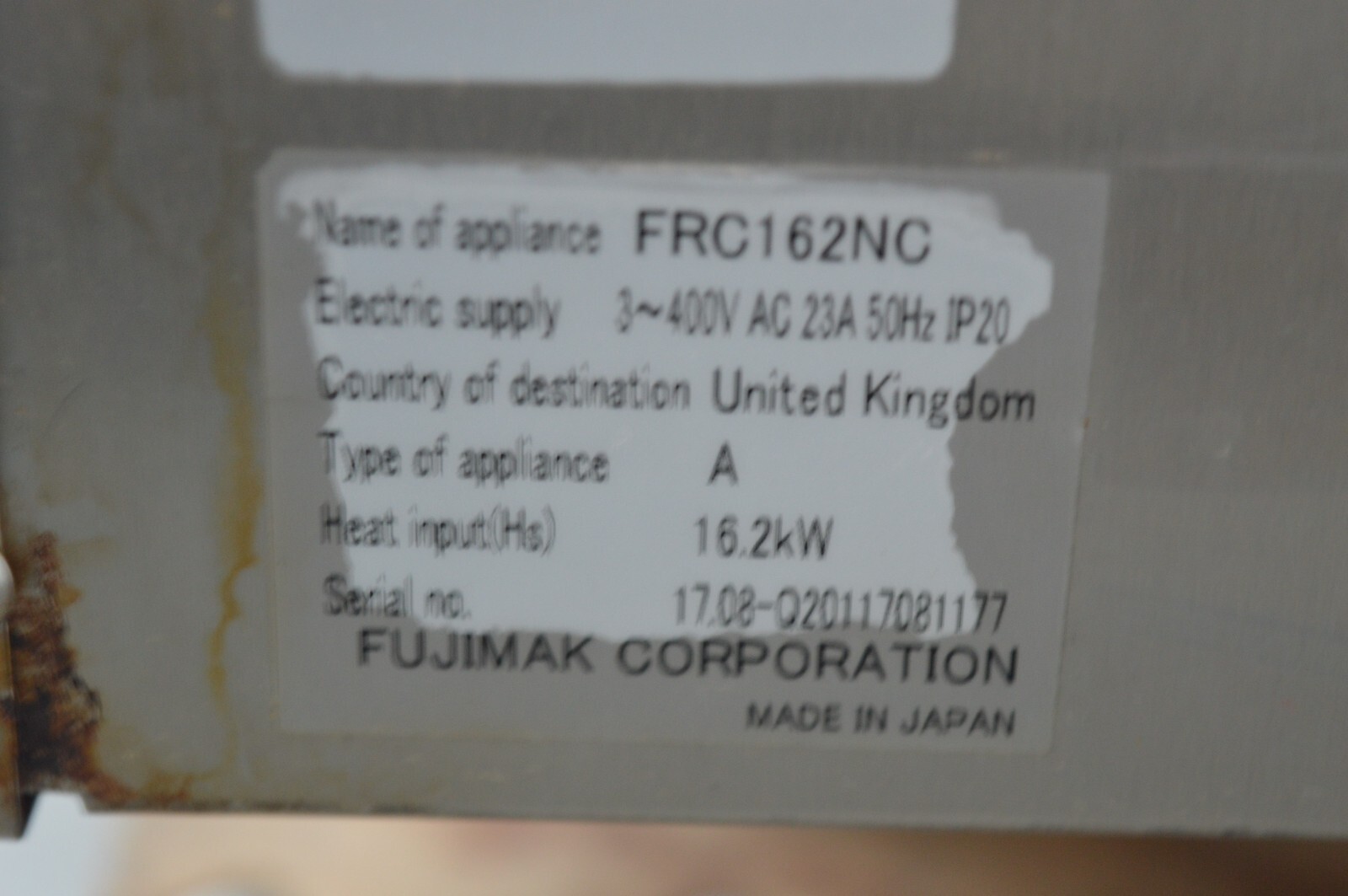 Fujimak FRC162NC Triple Deck Stainless Rice Cooker 3 Phase, 3 x 7Kg ...