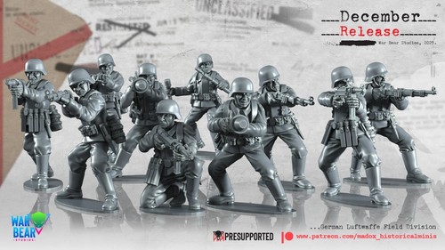 BattleCat Miniatures WW2 German Luftwaffe Field Infantry Set Bolt ...