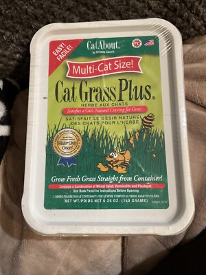Cat A'bout Cat Grass Plus Grow Fresh Multi Cats 5.25 oz Size BRAND NEW ...