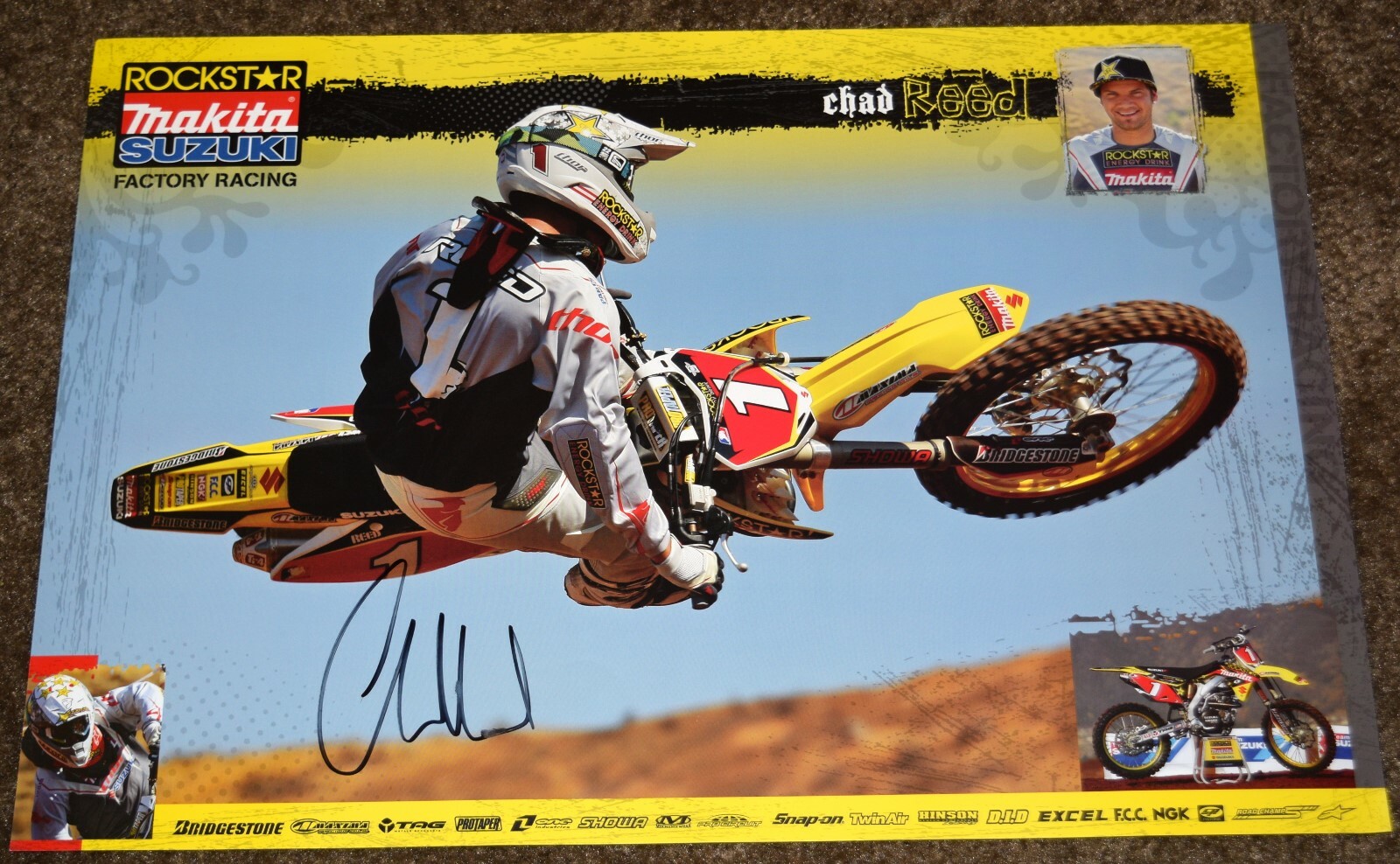 Chad REED #22 Signed SUZUKI Poster Supercross #1 | eBay