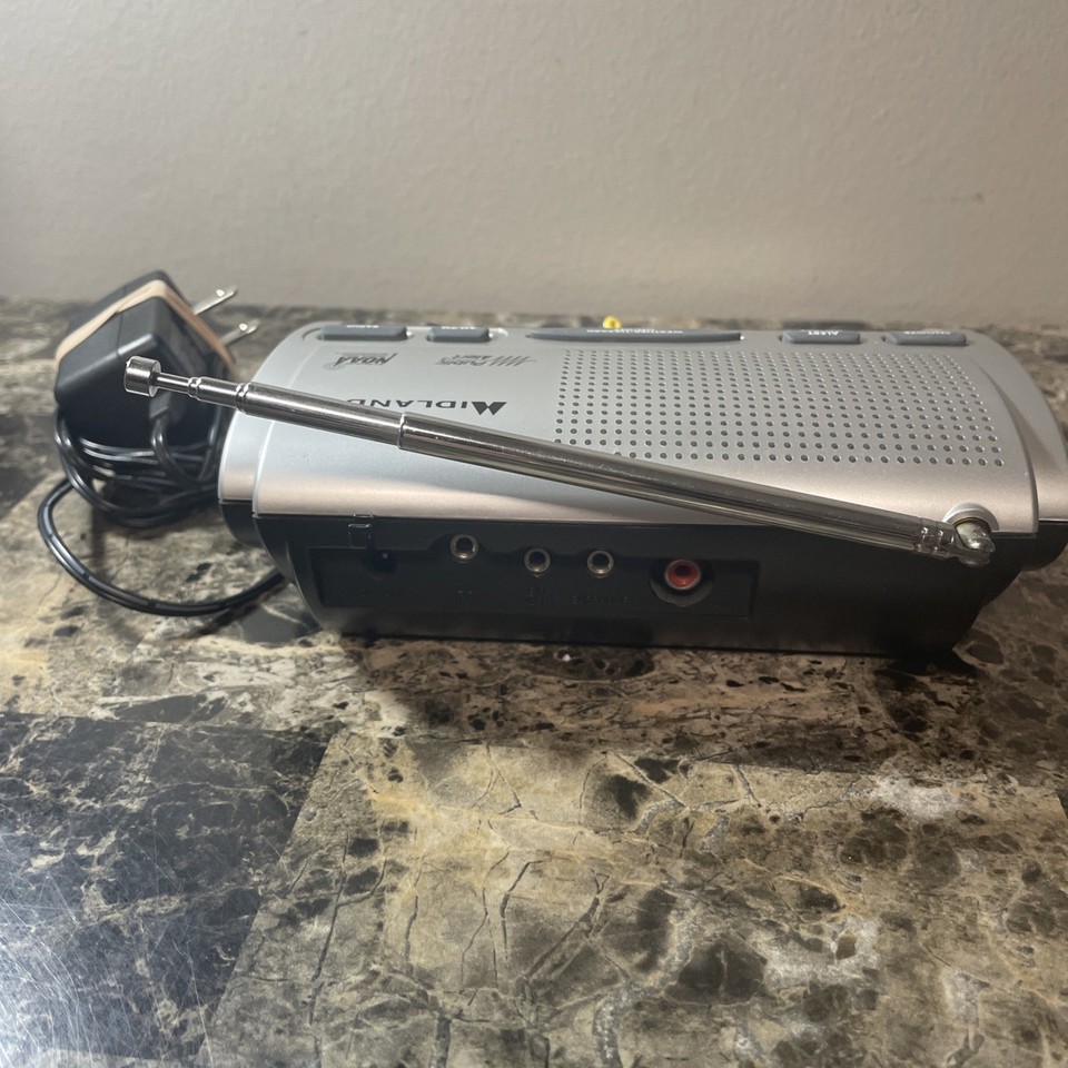 Midland WR-300 AM/FM Alert Weather Radio Alarm Clock NOAA Public HZDS ...
