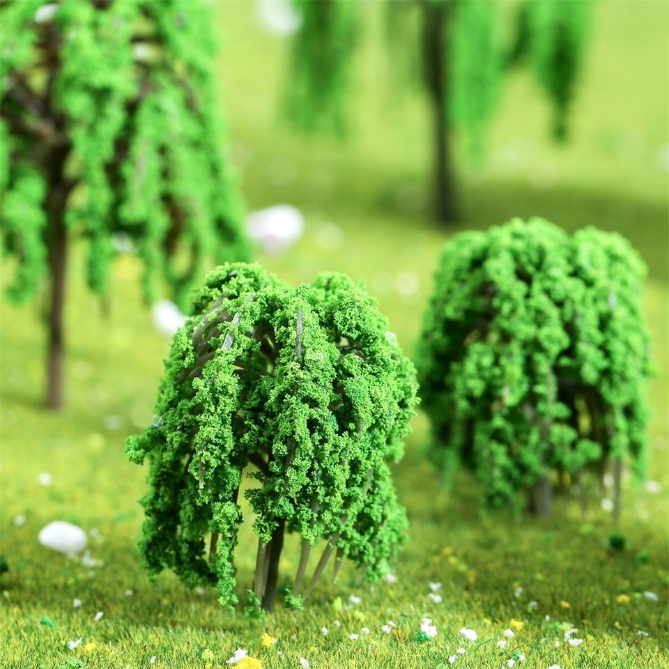 20Pcs Model Willow Tree Building Sand Table Railway Scenery Landscape ...