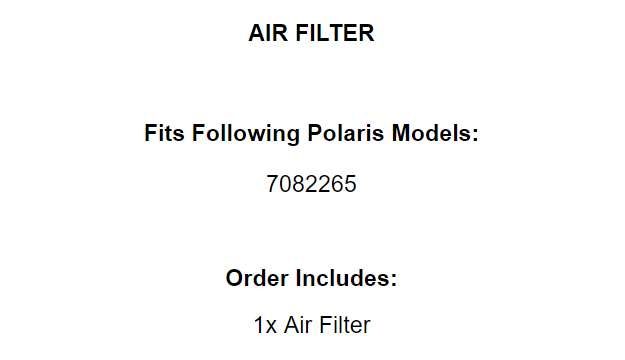 Caltric 7082265 Air Filter Cleaner For Polaris Ranger XP 1000 2018-2022 ...