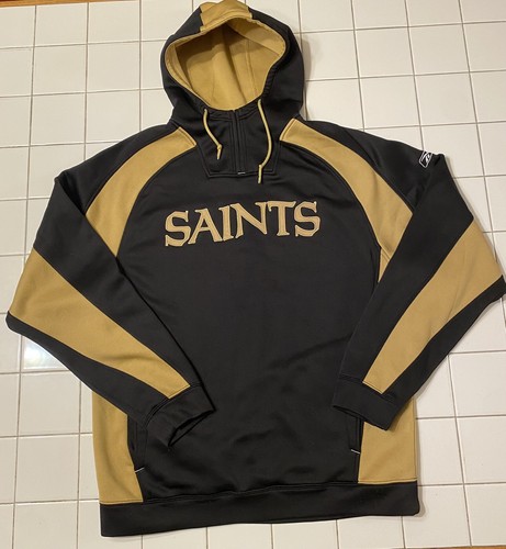 New Orleans Saints Hoodie Size Large NFL Reebok Apparel **snag on back ...
