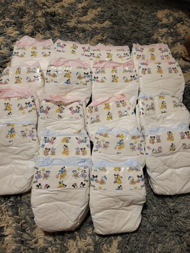 Vintage 1985 Pampers Disney Girl's & Boy's Disposable Diaper Lot x18 ...