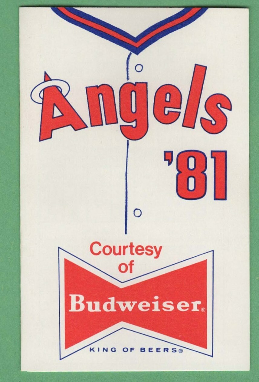 MLB BASEBALL 1981 CALIFORNIA ANGELS pocket schedule BUDWEISER | eBay