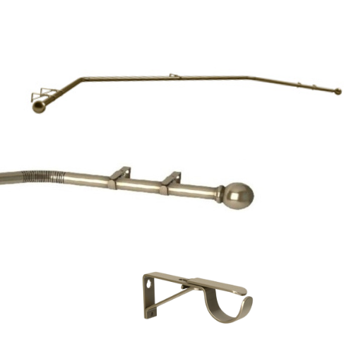 19mm 3 SIDED BAY WINDOW POLE KIT 400cm EASY BEND BY HAND 3 COLOURS BALL ...