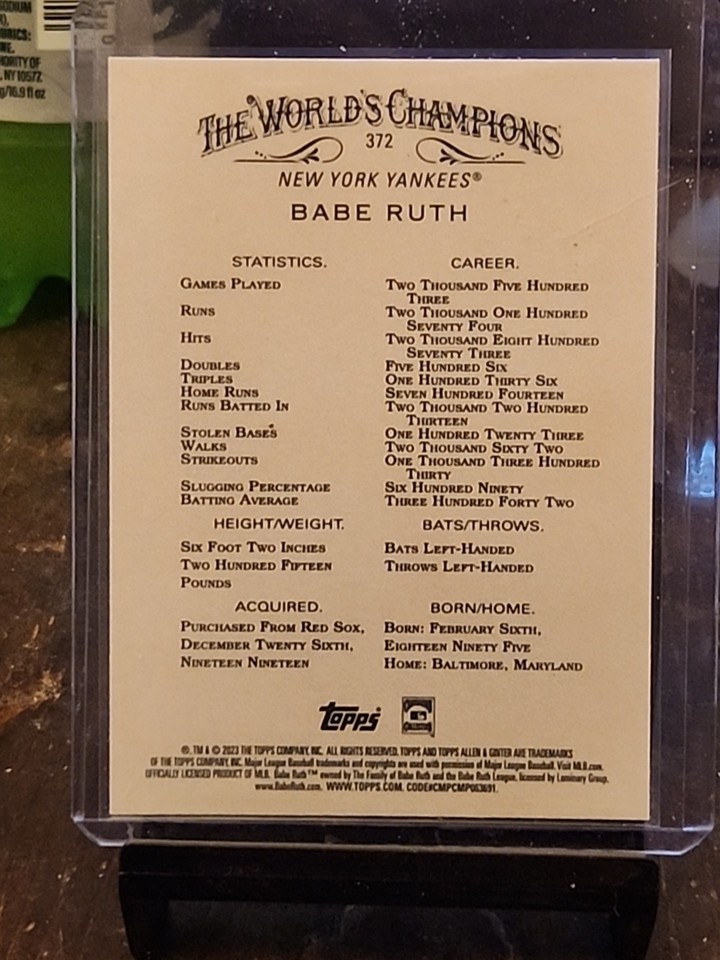 2025 Topps Allen And Ginter Babe Ruth #372 | eBay