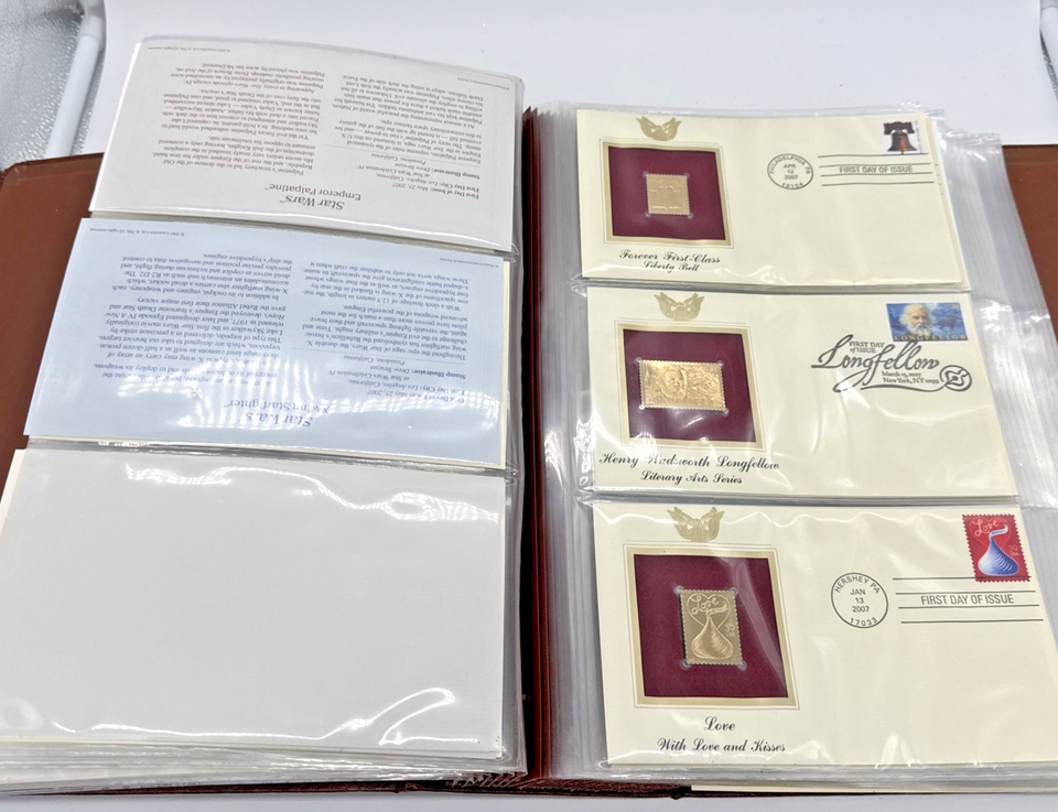 22k Gold Replica Stamps Binder Set of 26 – Postal Commemorative Society ...