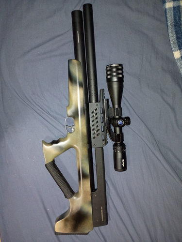 Secondhand Air Rifle PCP 9 Pellet Airgun w/ Picatinny Rail Wooden Stock ...