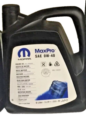 MOPAR Engin Oil Maxpro 0W-40 fully synthetic Oil 5 Liter for Jeep ...