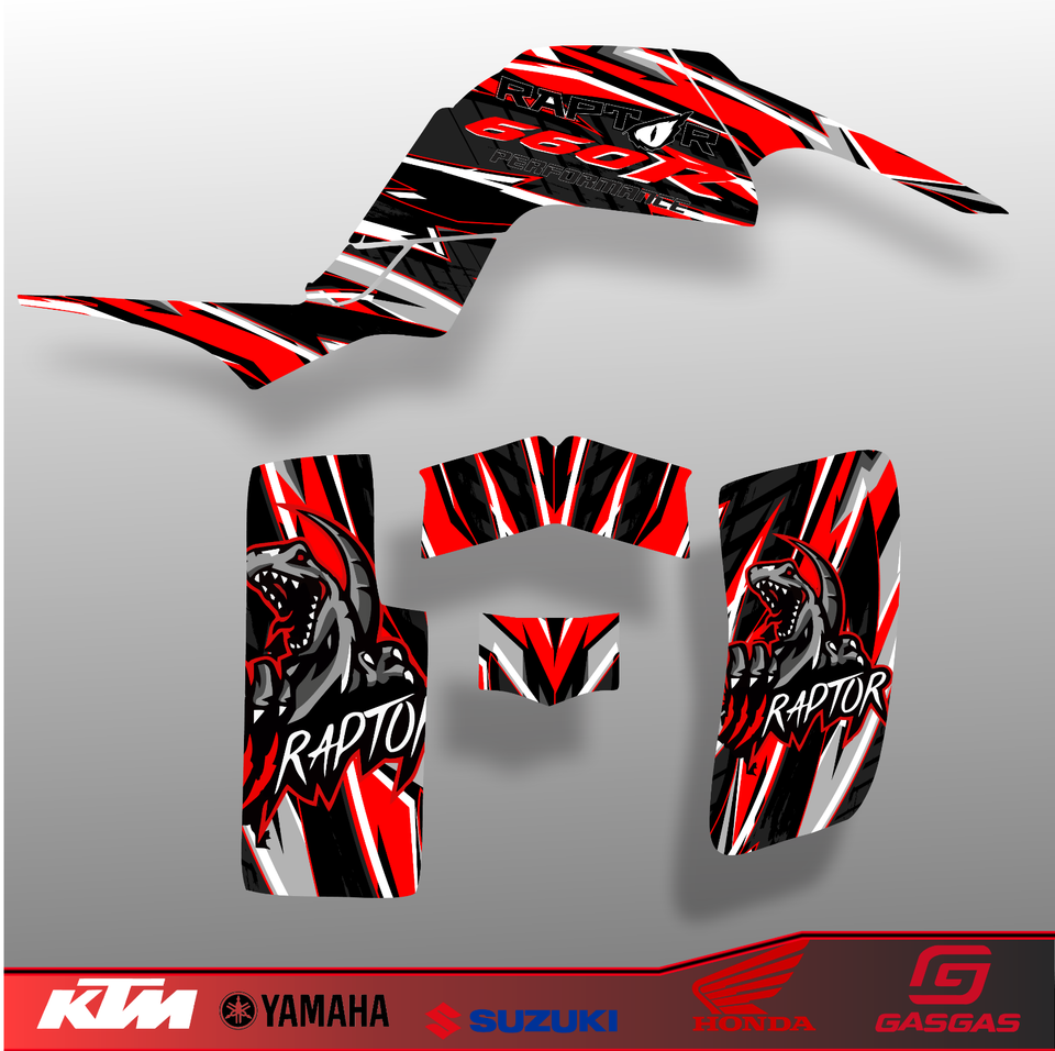 YAMAHA RAPTOR 660 660R FULL GRAPHICS DECALS STICKERS KIT ATV | eBay