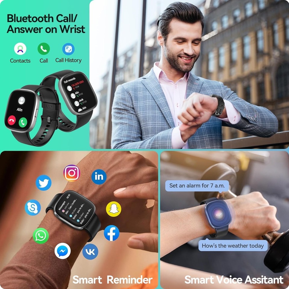 anyloop Smart Watch for Men Women(Answer/Make Call), 1.83'' HD 1.38oz ...