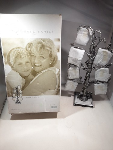 Burnes Of Boston Silver Pewter tone Family tree stand 14 photo picture ...