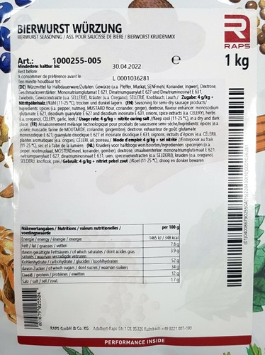 Raps Gewürz für Bierwurst, 1kg, Gewürze, Gewürzmischung 21,57€/kg | eBay.de