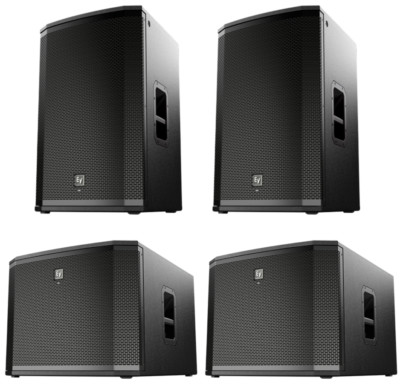 2x EV ETX-15P Active DJ 2000W Speaker + 2x EV ETX-15SP Active Subwoofer ...