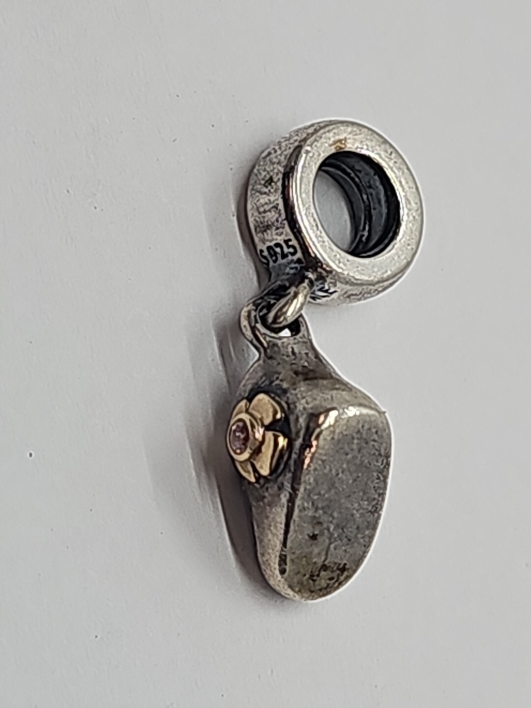 Pandora Sterling Silver 2 Tone Gold Girl Baby Bootie Shoe Dangle Charm ...