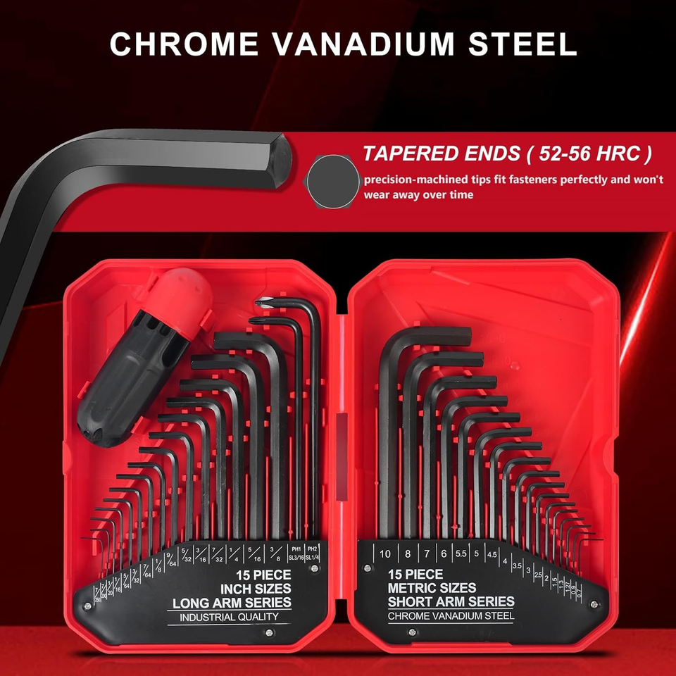 35-Piece Allen Wrench Sets Metric and Standard Hex Key Set Allen Key ...