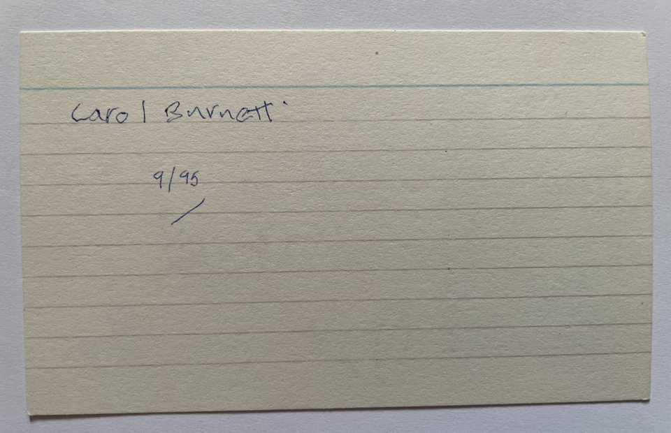 Carol Burnett - 'Queen of TV Comedy' - Original Hand Signed Autograph ...