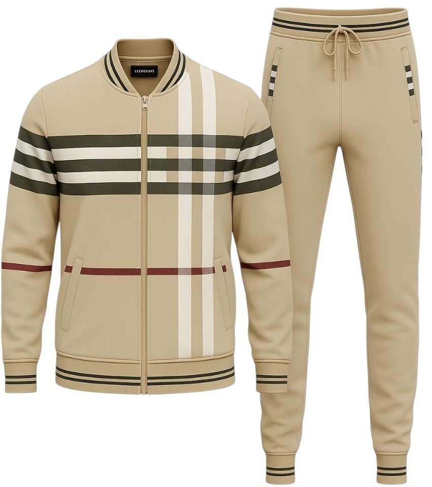 Men’s Designer Printed Jacquard Full Matching Jogging Suit Top & Bottom ...