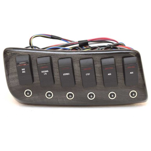 Triton Boat Switch Panel | 10 x 4 1/4 Inch Gray Faux Woodgrain Plastic ...