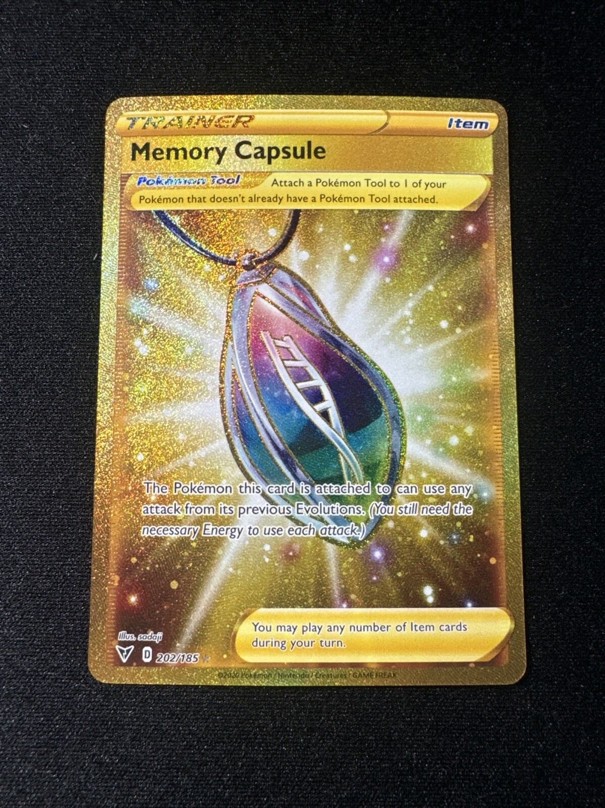 Pokemon Memory Capsule 202/185 Vivid Voltage Gold Secret Rare Full Art ...