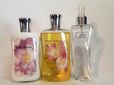 Bath Body Works Sheer Freesia Fragrance Mist Lotion & Shower Gel Rare ...
