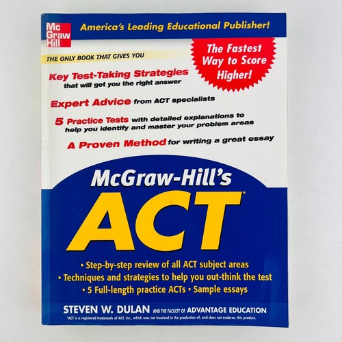 McGraw-Hill's ACT Study Practice Tests Strategies Book Steven Dulan ...