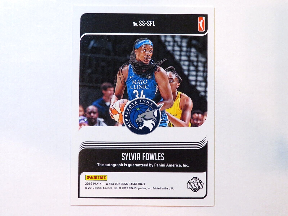 2019 Panini Donruss WNBA Sylvia Fowles Signature Series Autograph Card ...