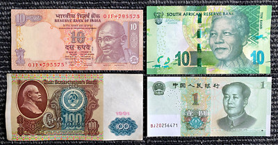 Collectible Banknote Set – Gandhi Mao Mandela Lenin – Historical ...