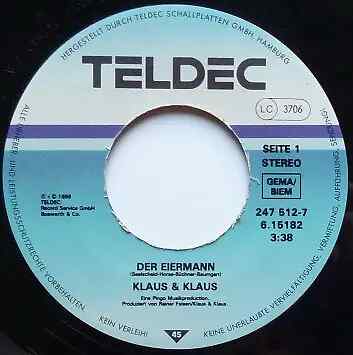 Klaus & Klaus Der Eiermann Vinyl Single 7inch Teldec | eBay.de