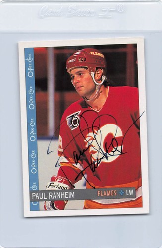 1992/93 O-Pee-Chee #36 Paul Ranheim Flames Signed Auto *J7257 | eBay