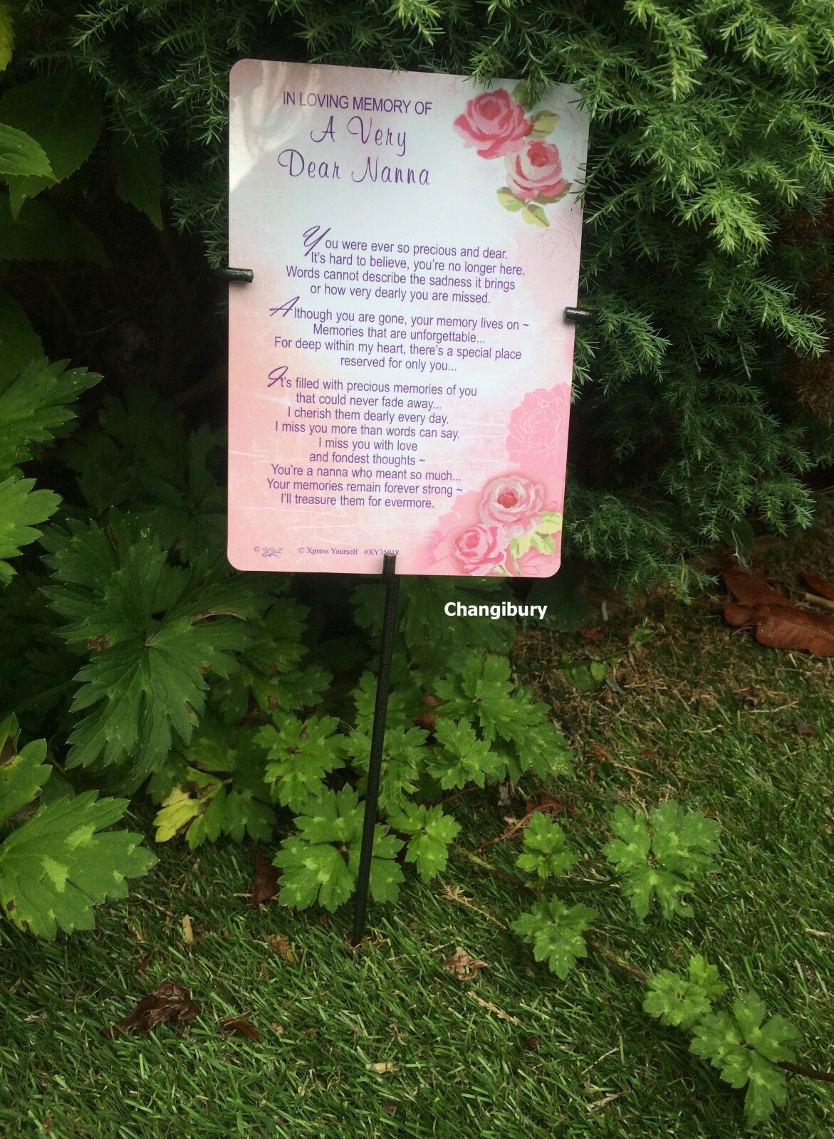 Reusable Metal Graveside Memorial Card Frame Holder Spike Grave ...