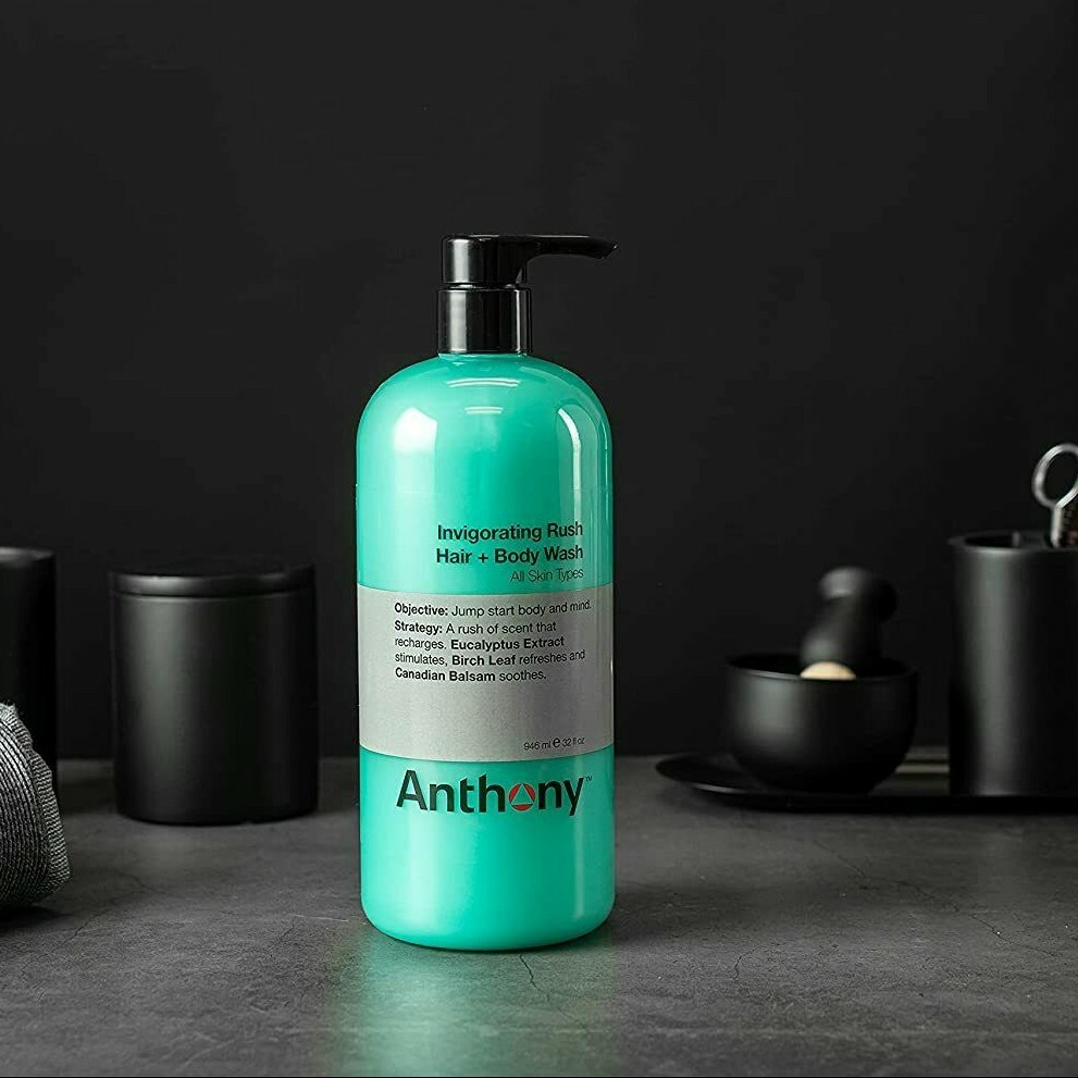 Anthony Invigorating Rush Hair and Body Wash, 32 Fl Oz, Contains ...