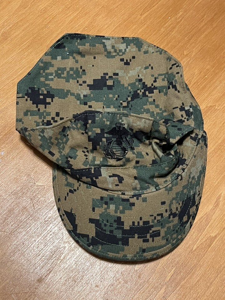 8 POINT COVER HAT CAP WOODLAND MARPAT USMC MARINE SIZE LARGE USED L | eBay
