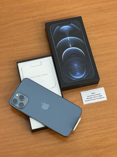 NEW BOXED Apple iPhone 12 Pro Max 256GB Pacific Blue 5G Unlocked (Un ...