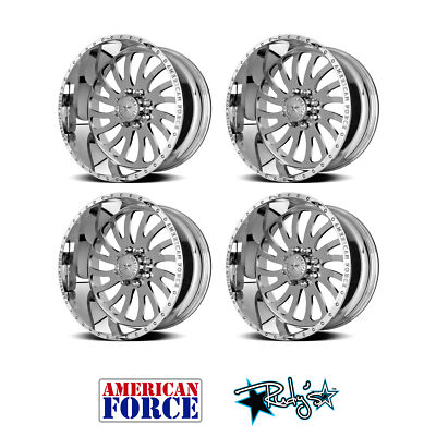 (4) 24x12 American Force Polished SS8 Octane Wheels For Chevy GMC Ford ...