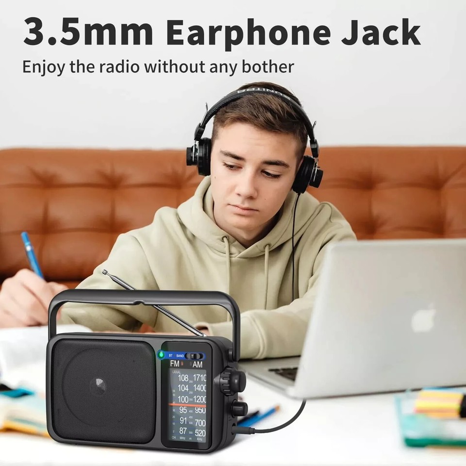 AM FM Radio with Best Reception,Bluetooth Portable AM FM Transistor ...