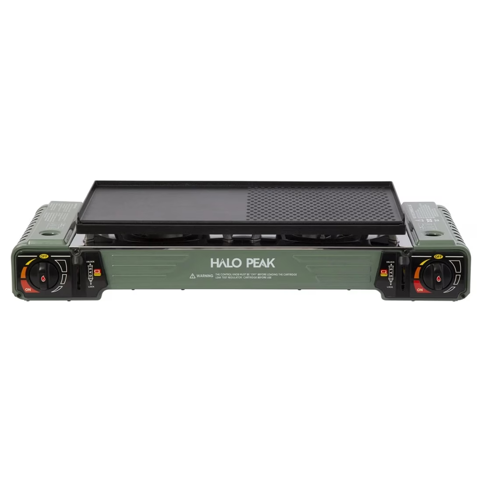 Halo Peak Twin Butane Burner Stove Double Burner Camping Stove Gas ...