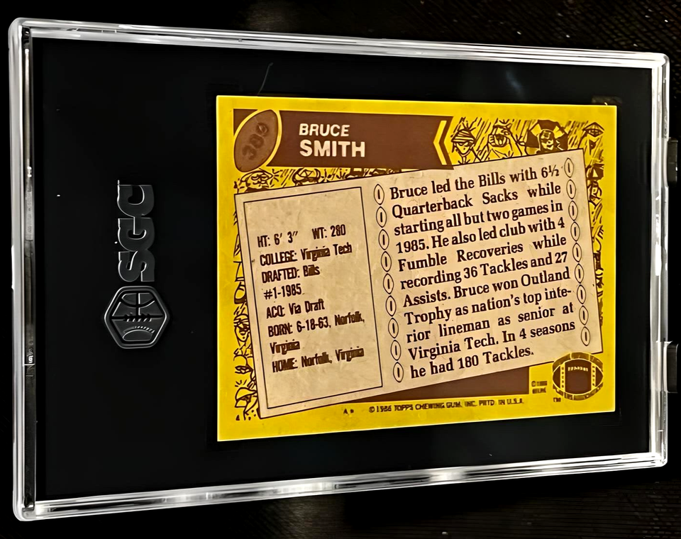 1986 Topps Bruce Smith Rookie Card RC #389 SGC 7 Buffalo Bills NM | eBay