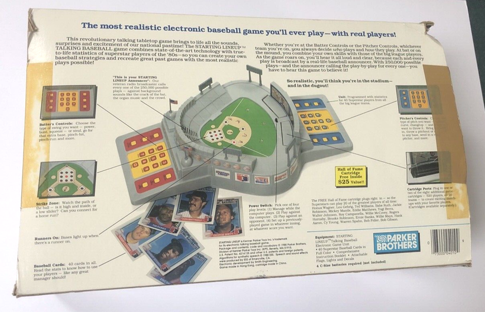 Vintage 1988 Starting Lineup Talking Baseball Game Tested Works Read ...