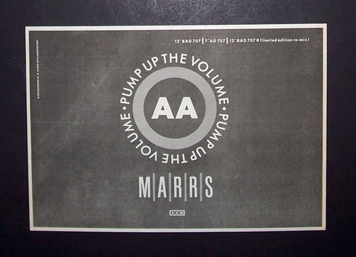 MARRS Pump Up The Volume (4AD) 1987 Small Poster Type Ad, Promo Advert ...