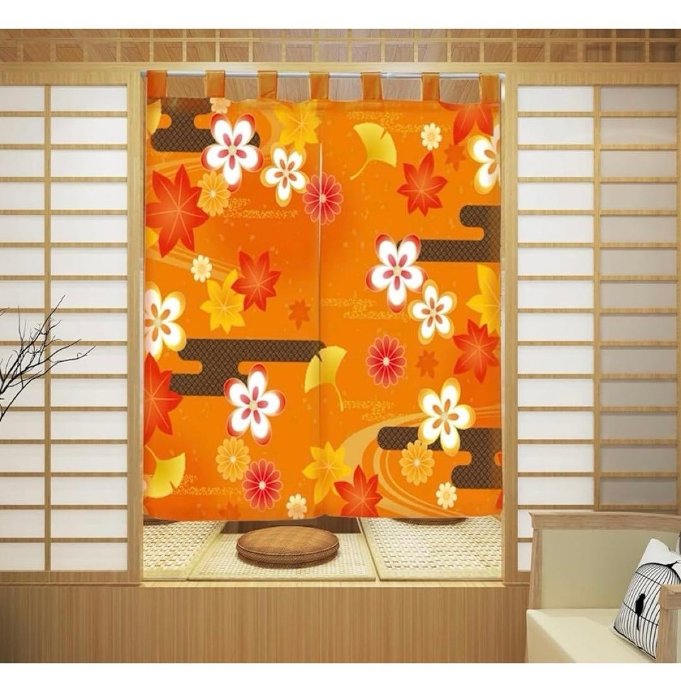 Banksy Noren Curtain Autumn Leaves Maple Shading 85x120cm | eBay